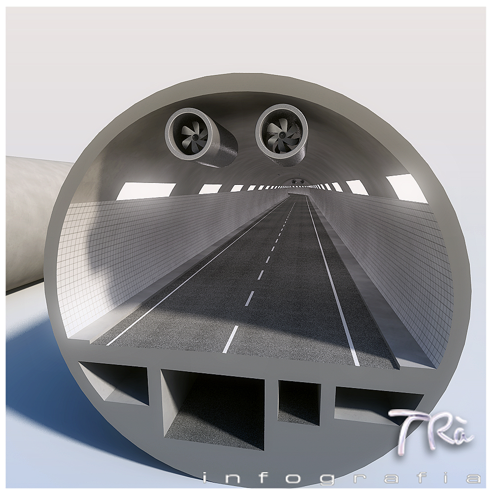 3d tunnel section model