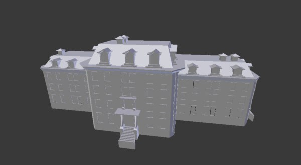 3D old asylum building exterior model - TurboSquid 1187404