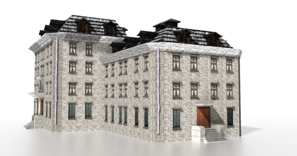 3D old asylum building exterior model - TurboSquid 1187404