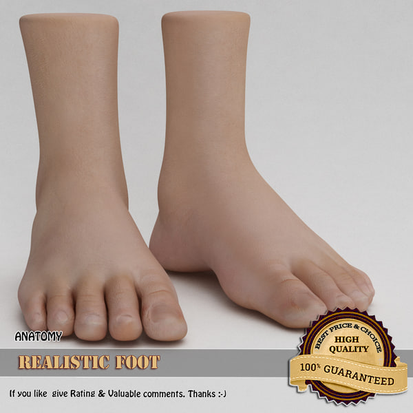 3d model realistic male foot