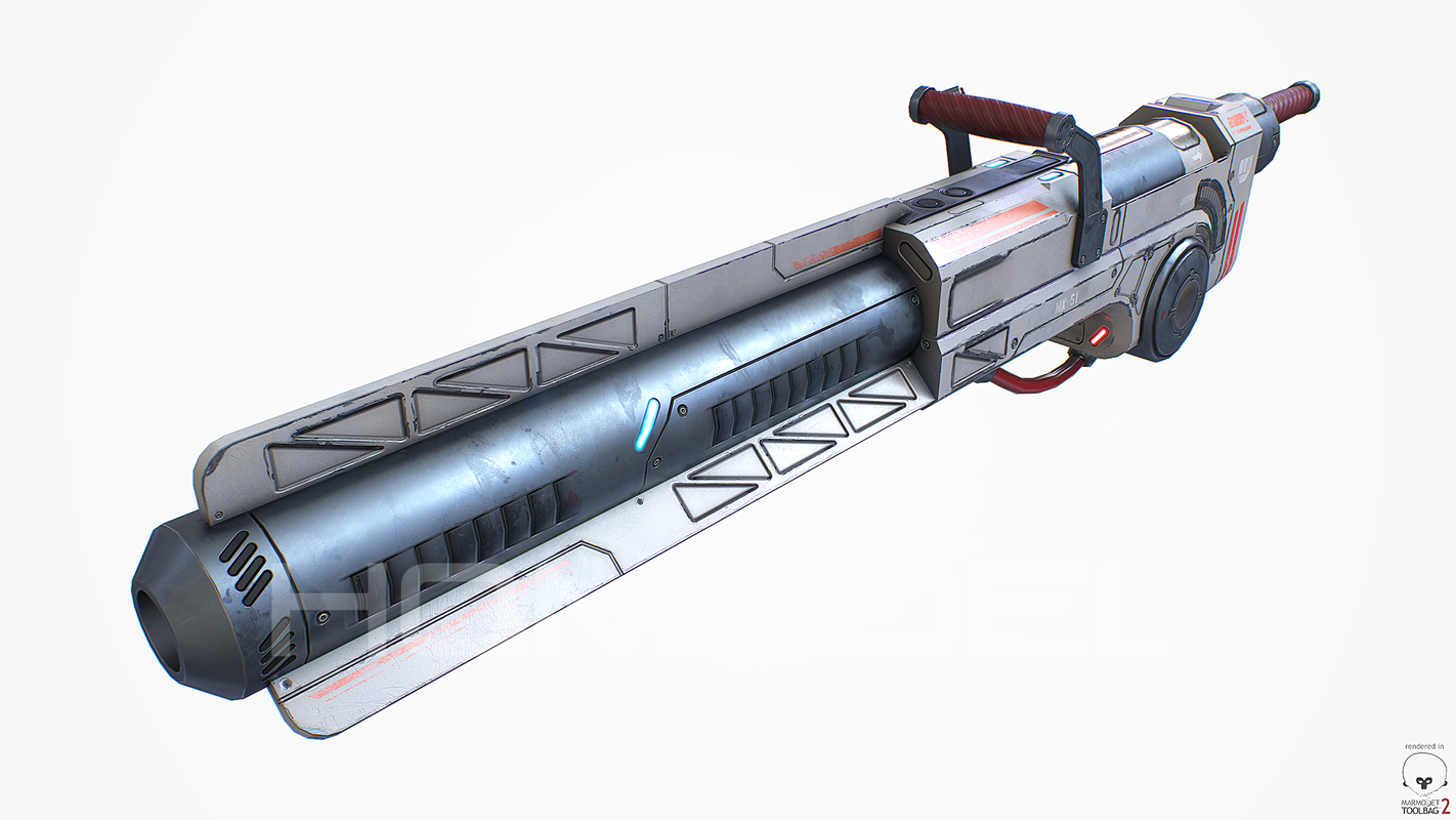 3d heavy laser cannon gun