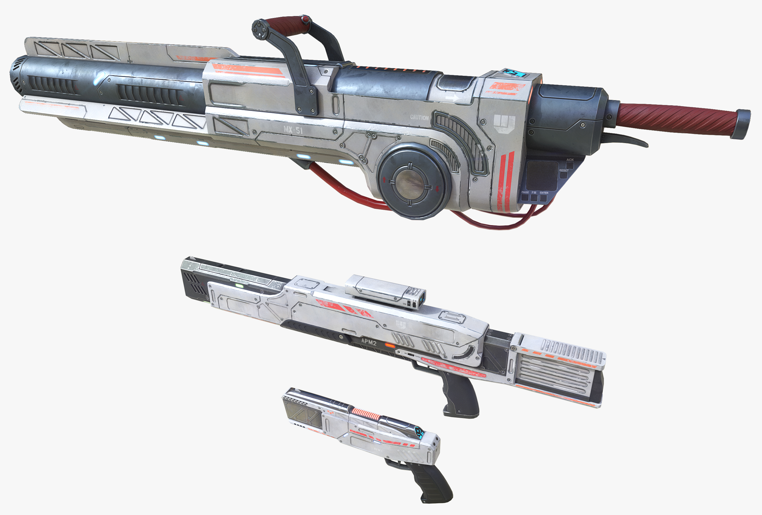 3d laser cannon gun pbr