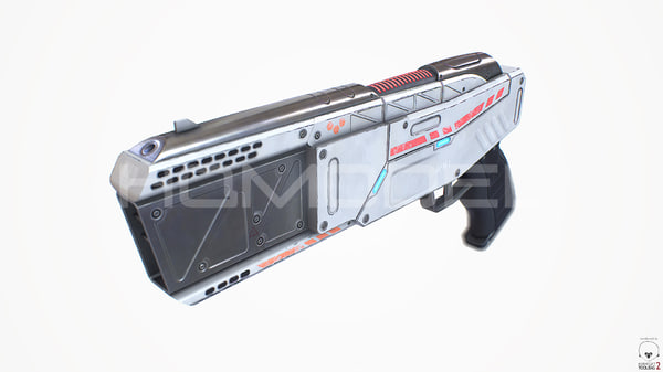 3d laser cannon gun pbr
