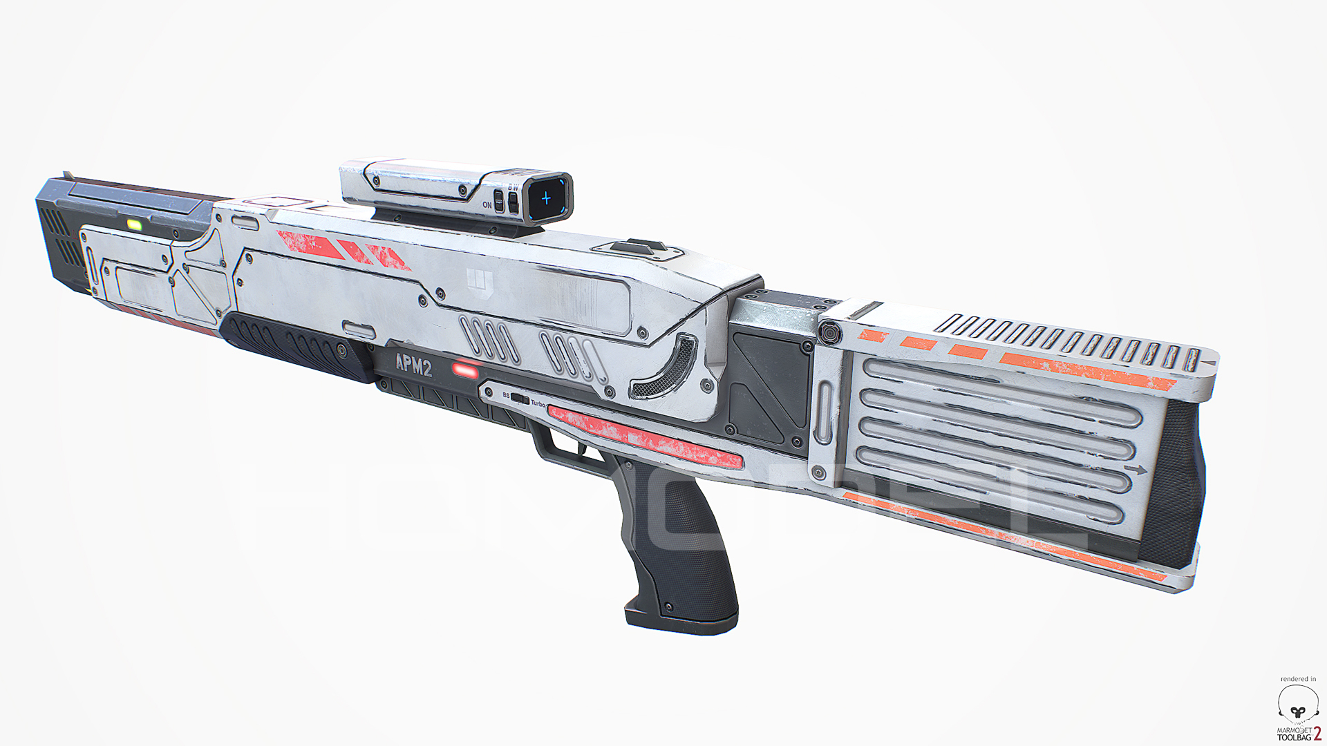 3d laser cannon gun pbr