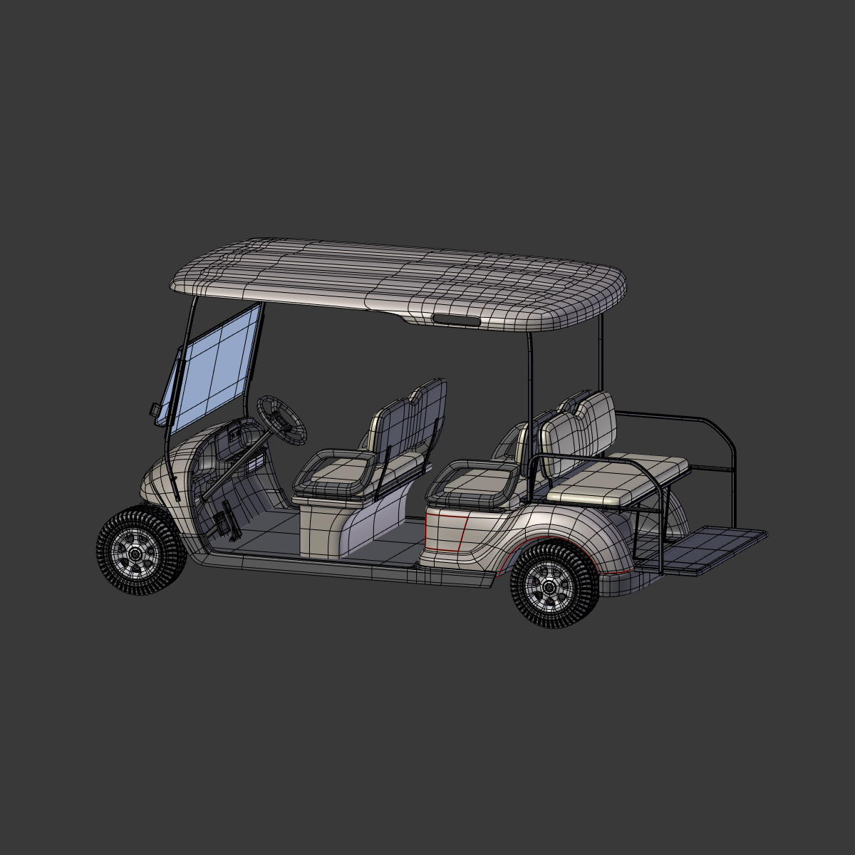 3d model large golf cart