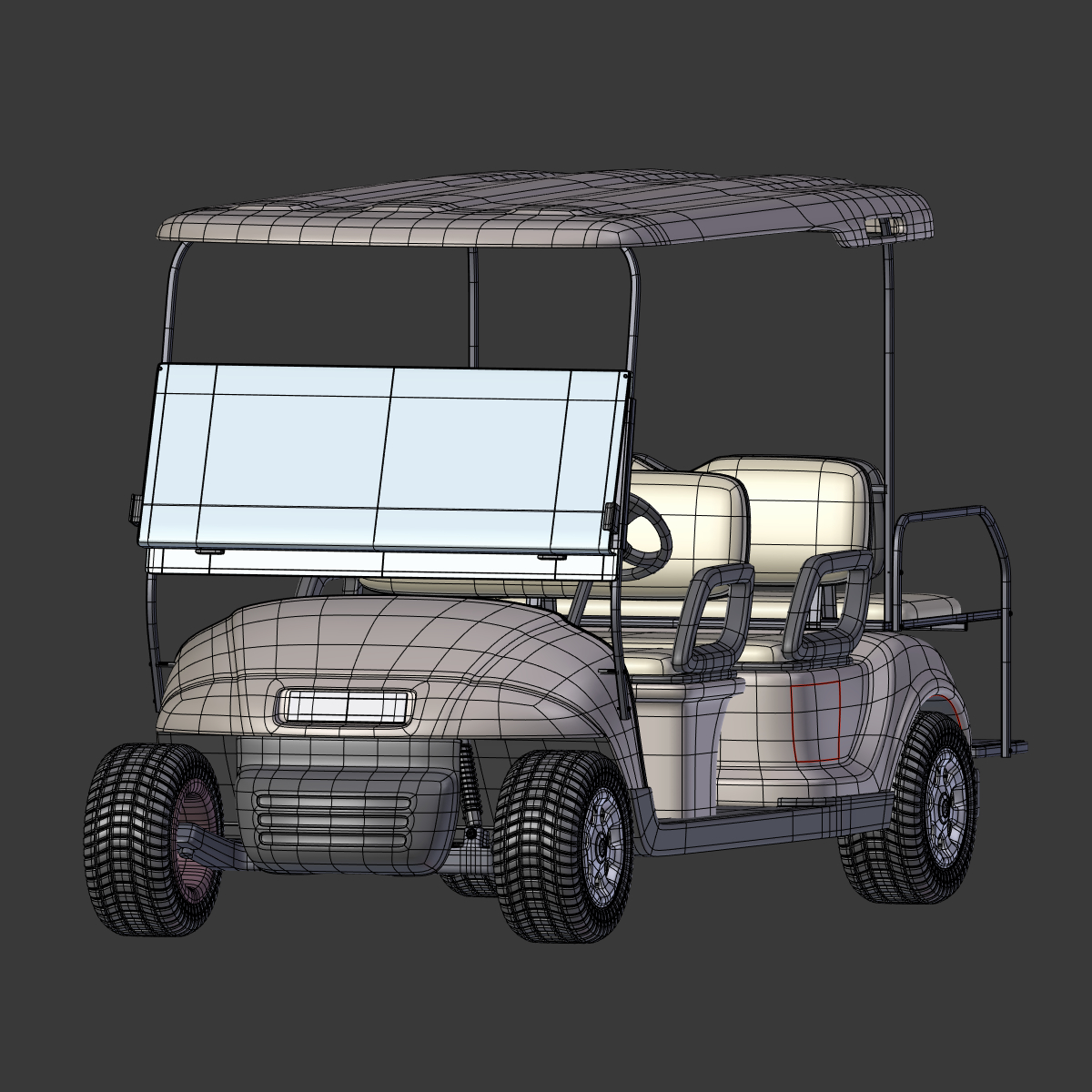 3d model large golf cart