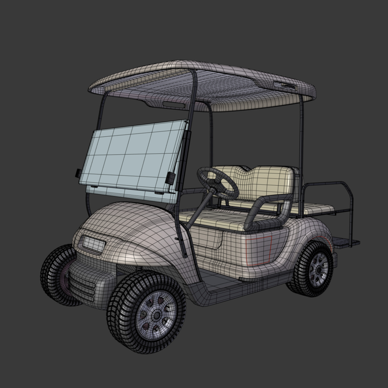 golf cart 3d model