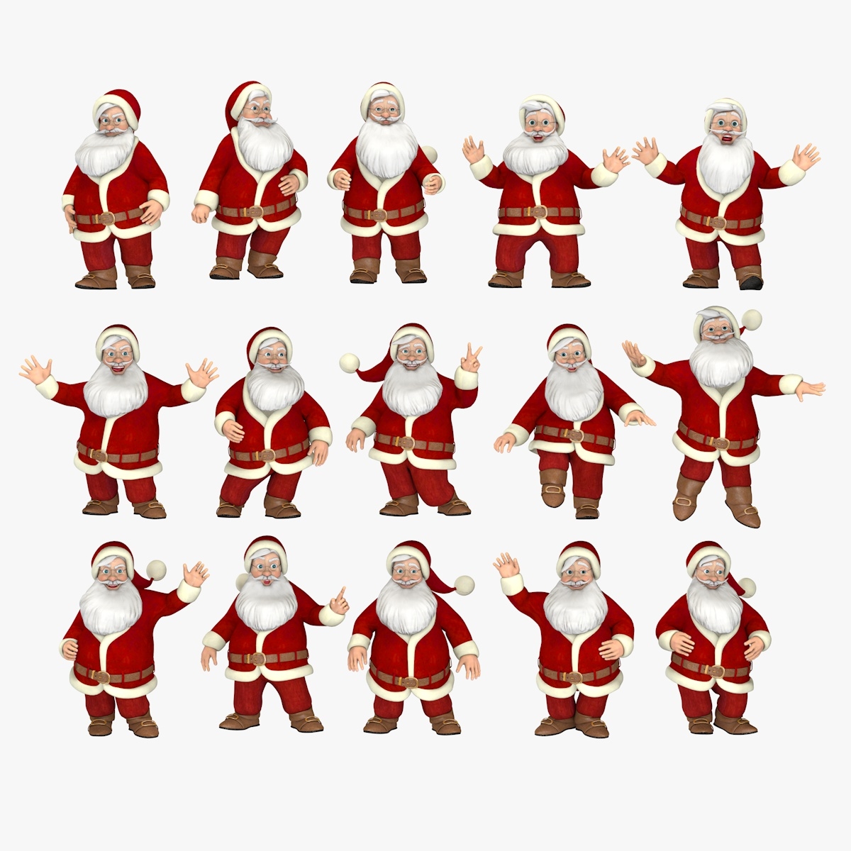 3d model poses santa clause