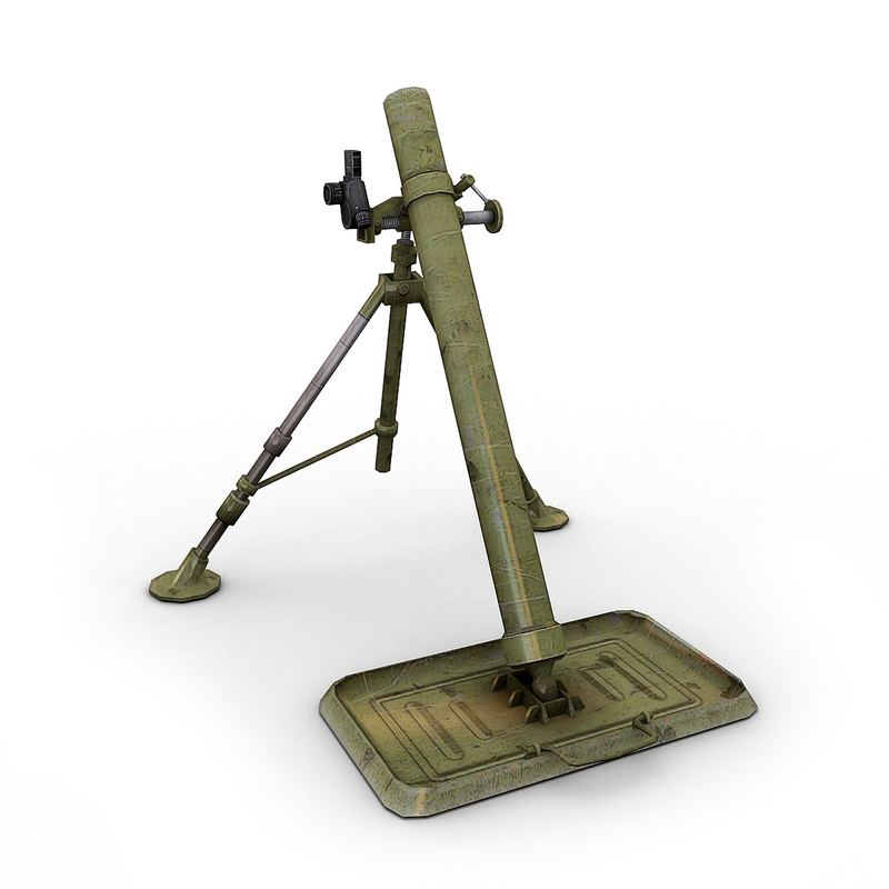 3d model war m1 81mm mortar