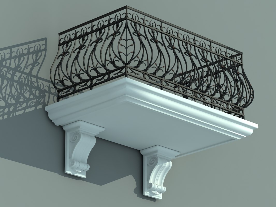 3d architectural balcony model