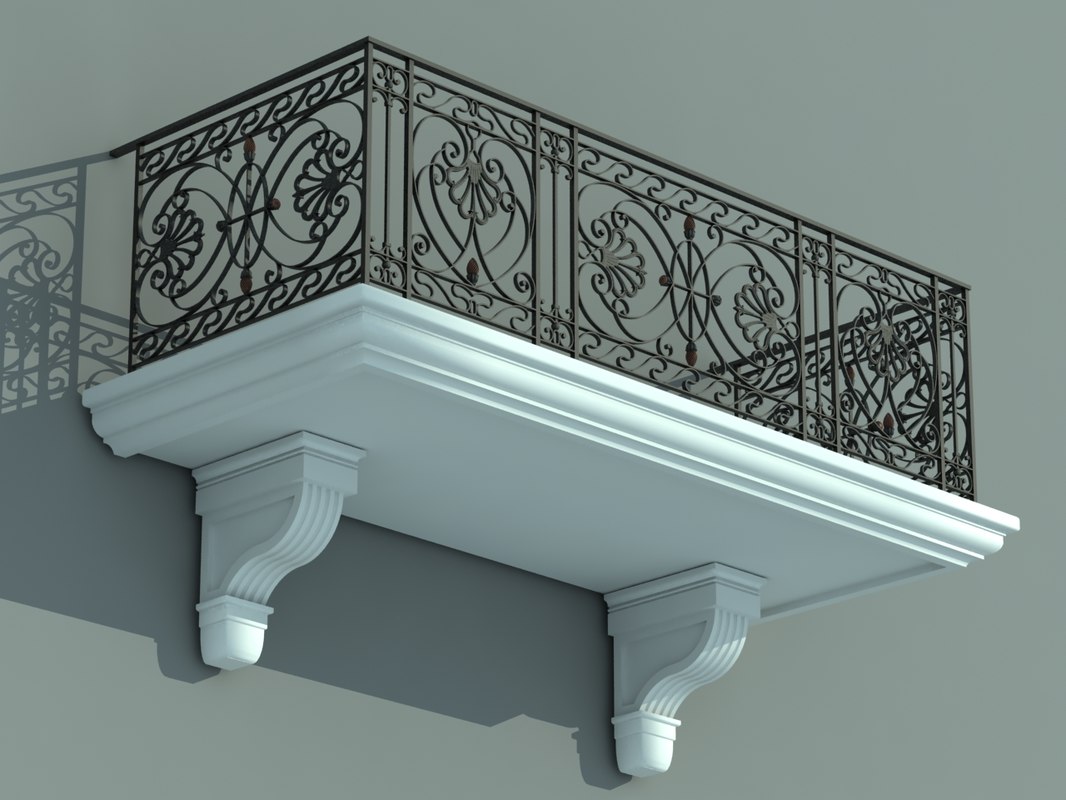 3d architectural balcony model