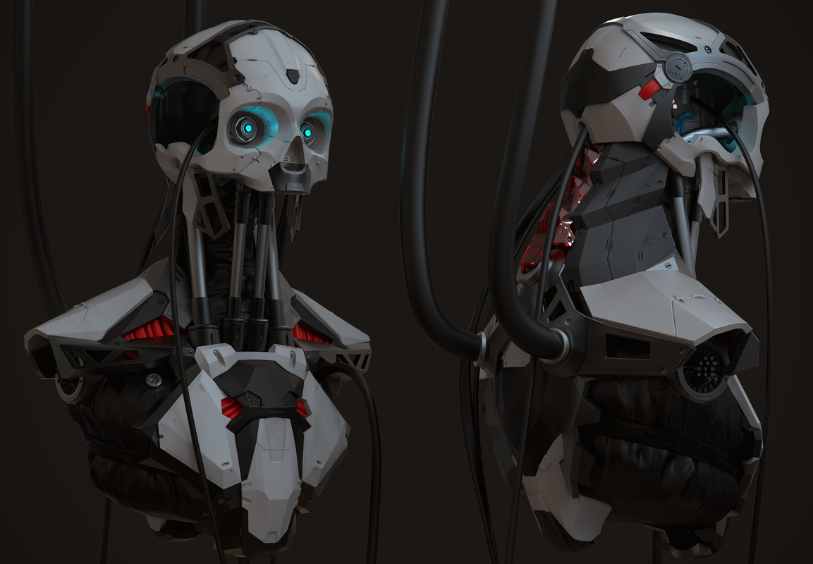 3D cyborg bust - TurboSquid 1206155