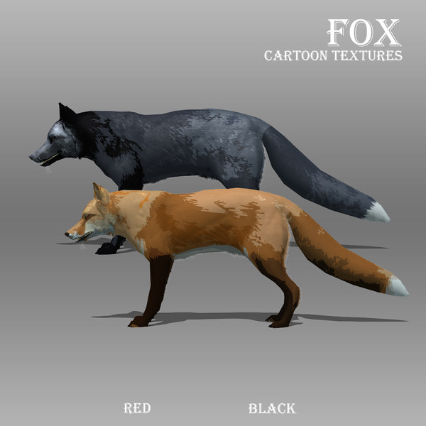 3d red fox animations