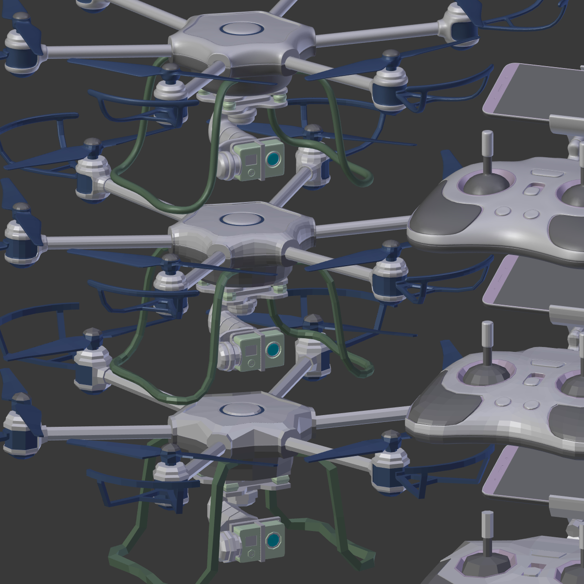drone blender quads 3d model