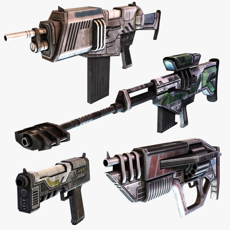 3d model ready fps weapon rifle