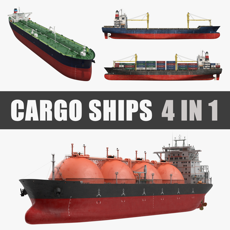 3D cargo ships 2 model - TurboSquid 1212839