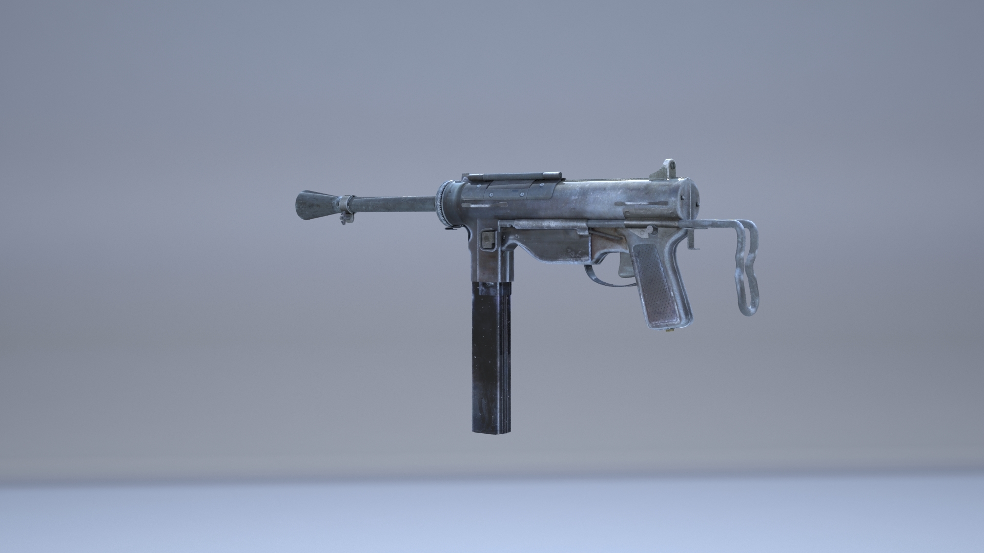 3D submachine m3a1 model - TurboSquid 1253774