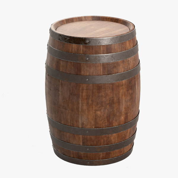 wooden wine barrel obj