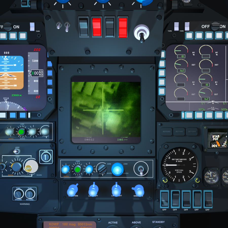3d cockpit version display model