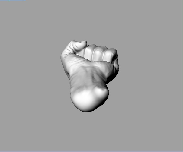 clenched fist 3d obj
