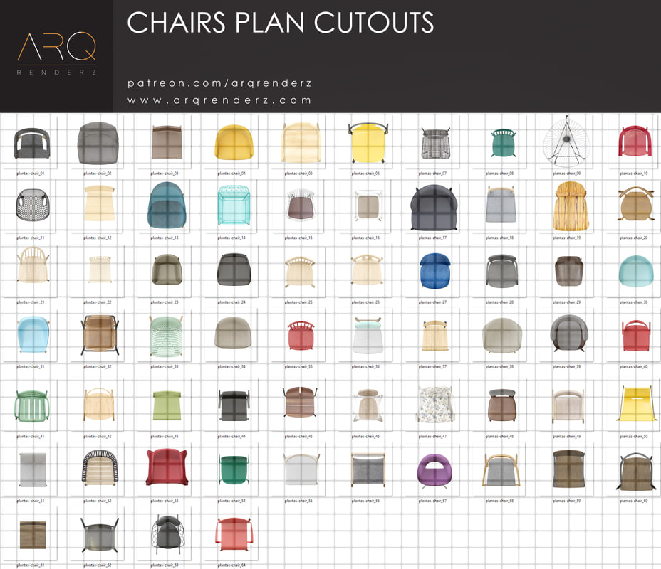 Texture PNG plan cutout chairs