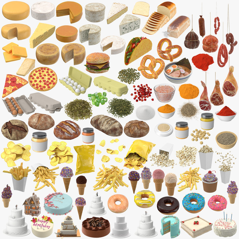 Foods Collection 01 - 98 Modelos Modelo 3D - TurboSquid 1234226