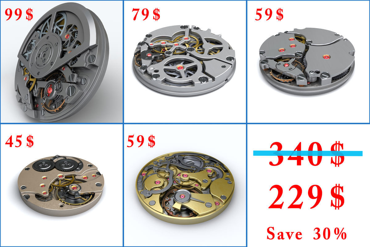 watch mechanism 3d model