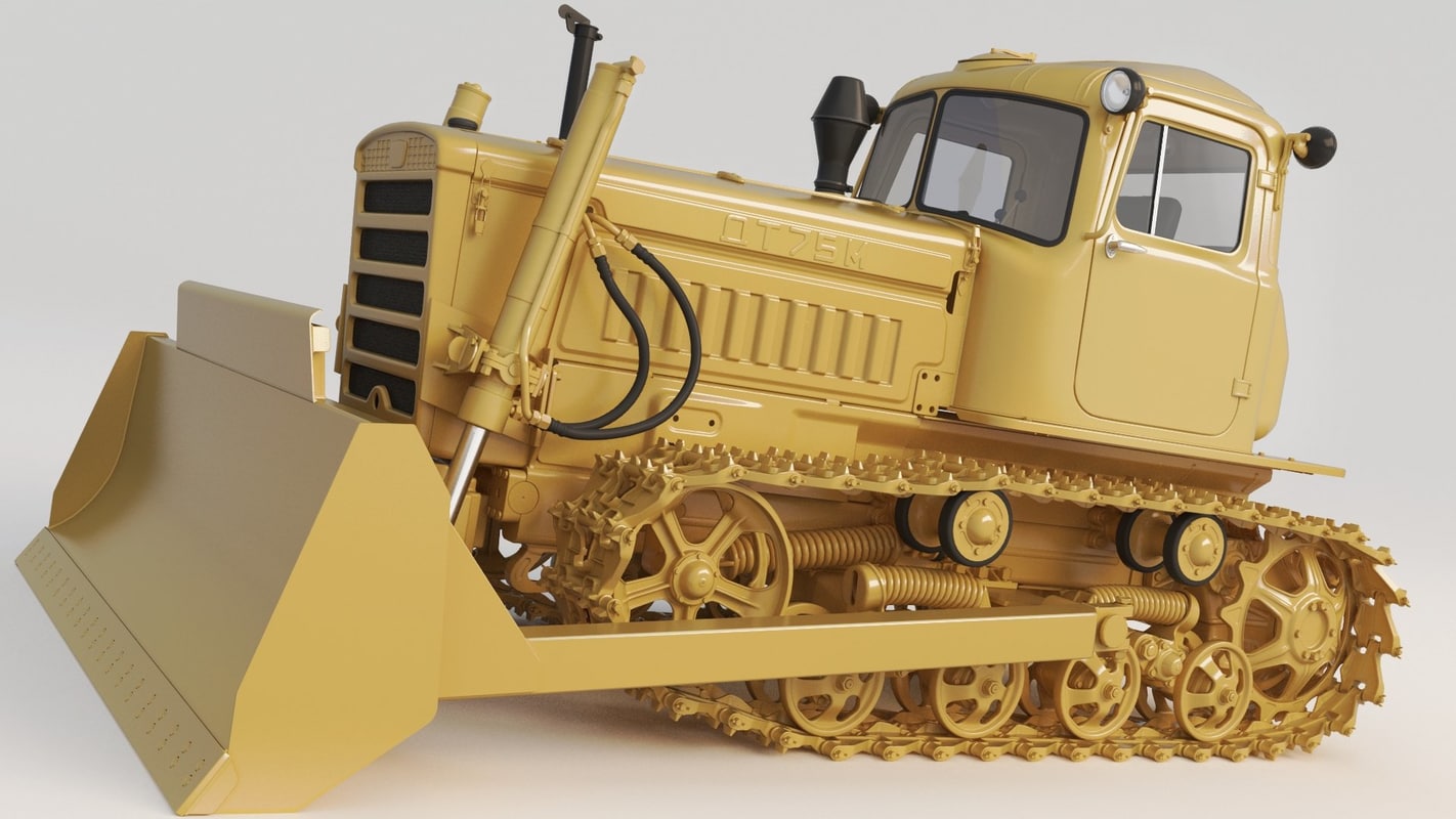 3D bulldozer dt-75 dt model - TurboSquid 1529249