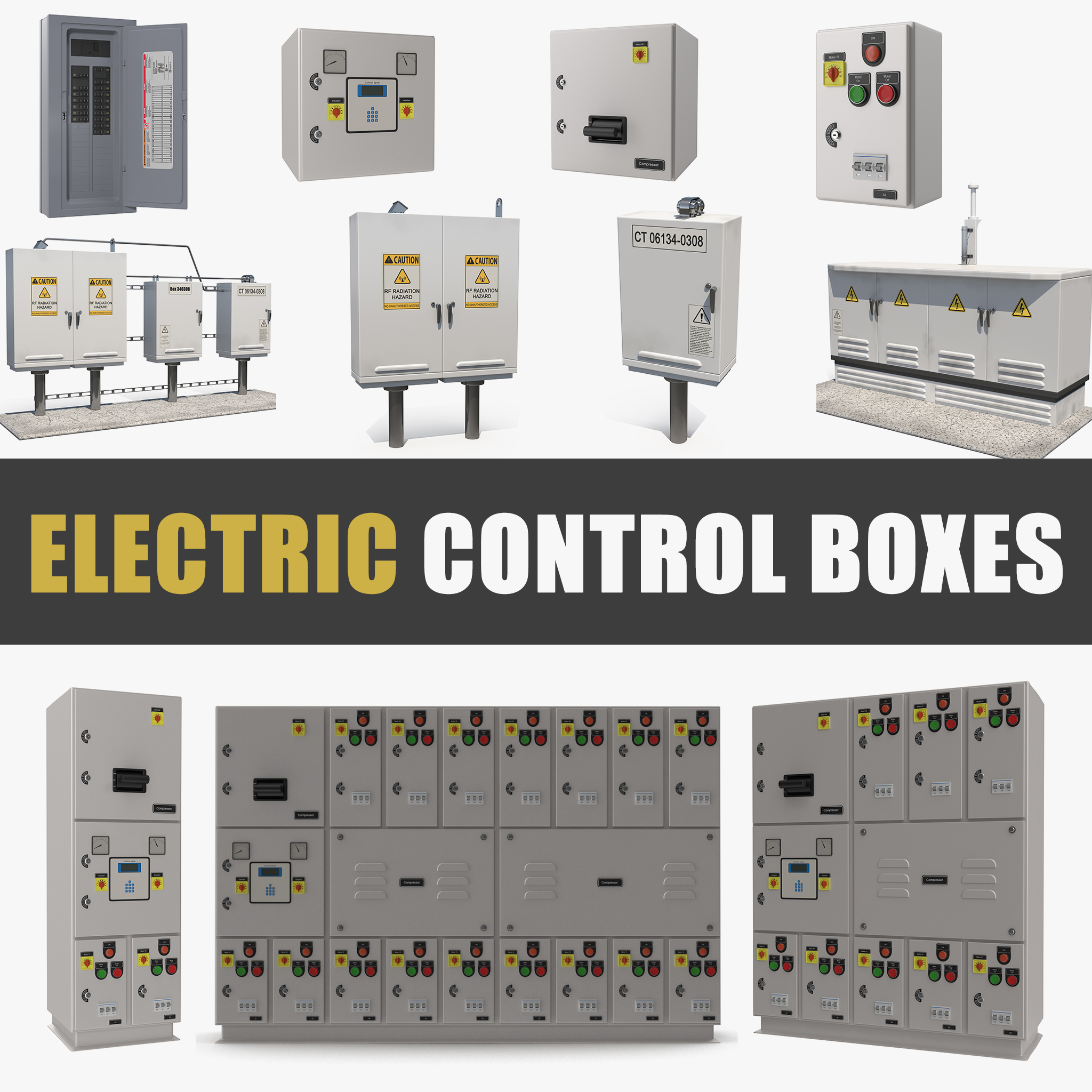 Electric control boxes 3D model - TurboSquid 1240866