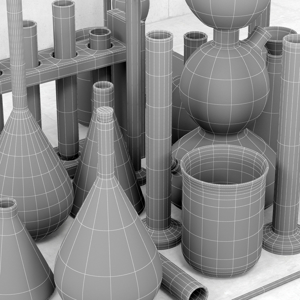 3d flasks model