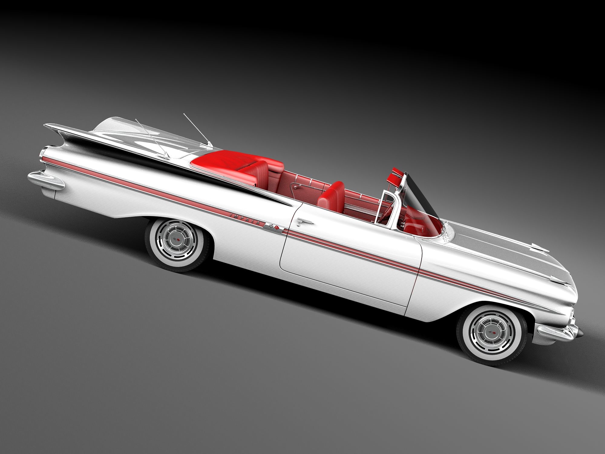 chevrolet impala convertible 1959 3d model