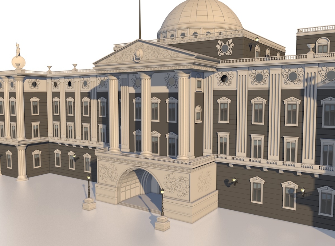 european palace building 3d model