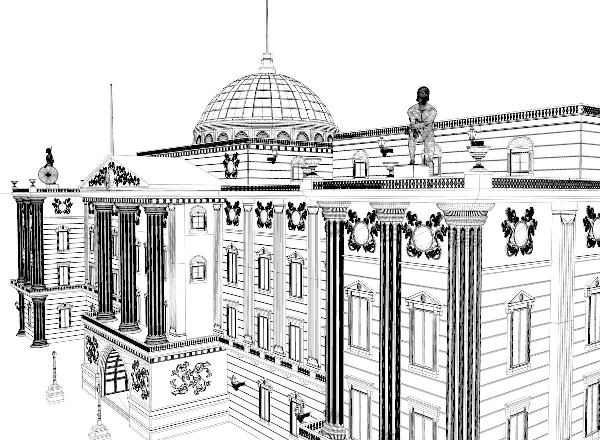 european palace building 3d model