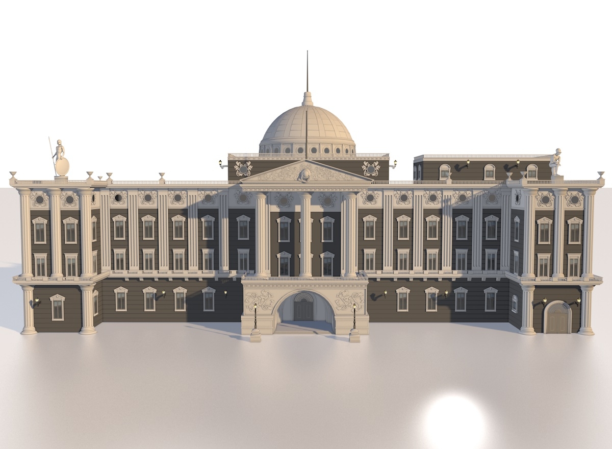 european palace building 3d model