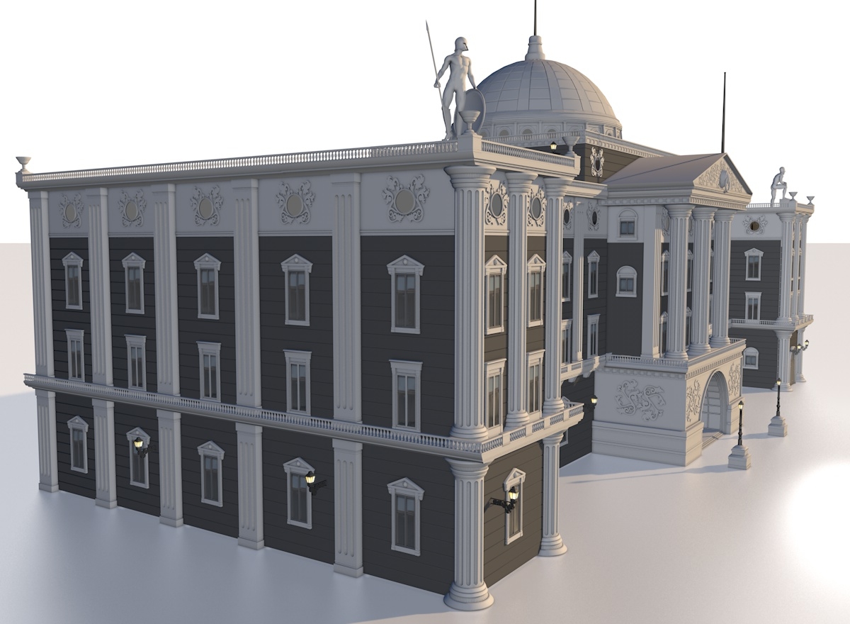 european palace building 3d model