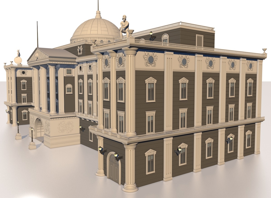 european palace building 3d model