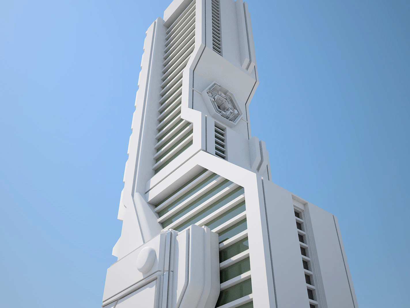 futuristic buildings pack 3d model