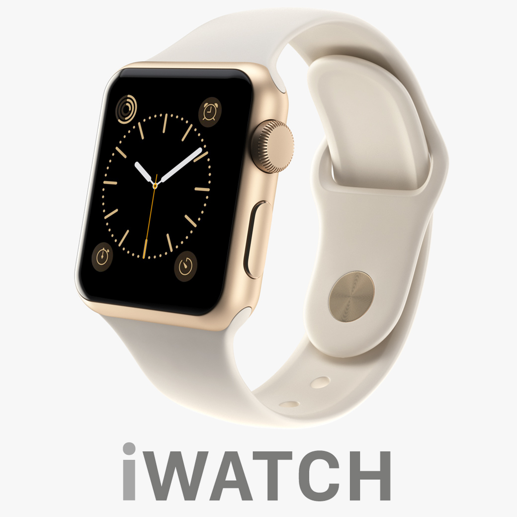 3d apple iwatch 38mm gold model