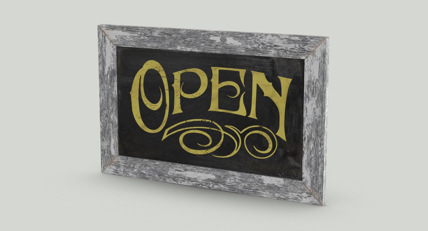 Vintage-open-sign 3D model - TurboSquid 1246767