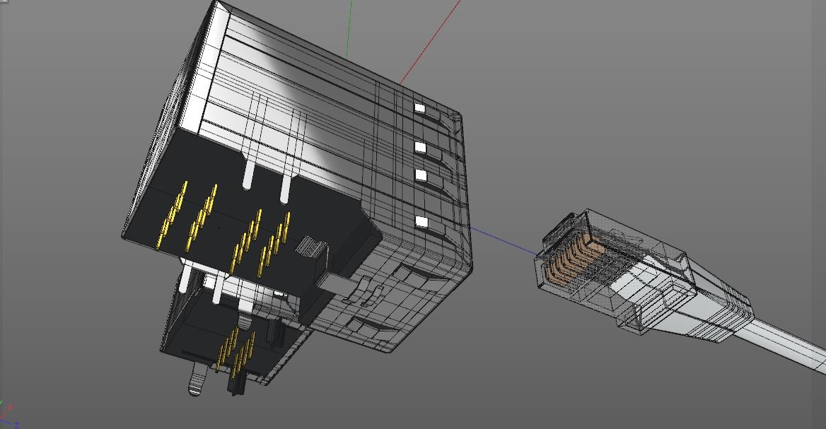 3D ethernet connector rj45 f model - TurboSquid 1247334