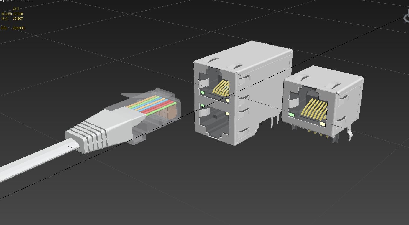 3D ethernet connector rj45 f model - TurboSquid 1247334
