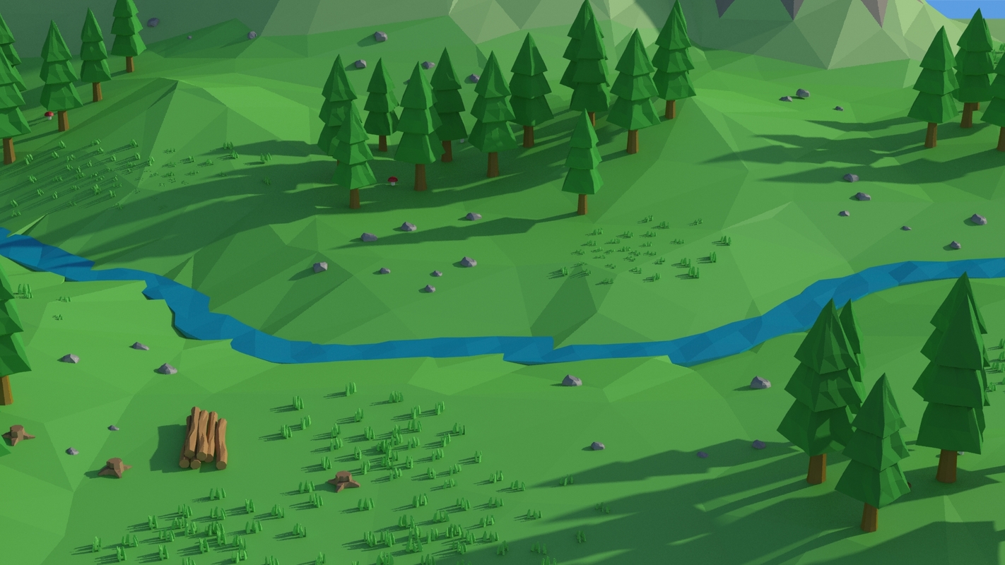 3d scenes cartoon landscape