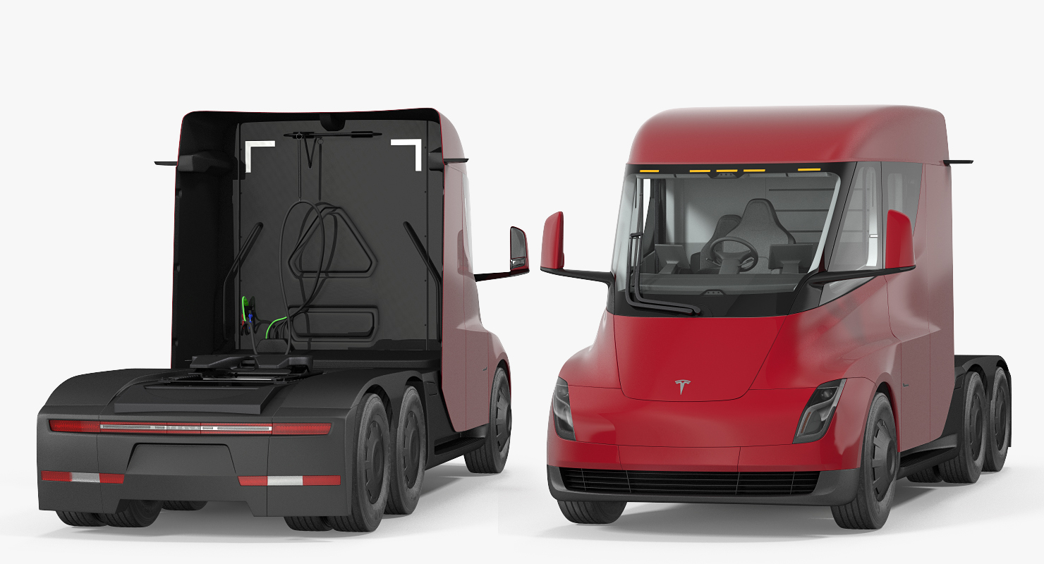 Electric semi truck tesla model - TurboSquid 1247814