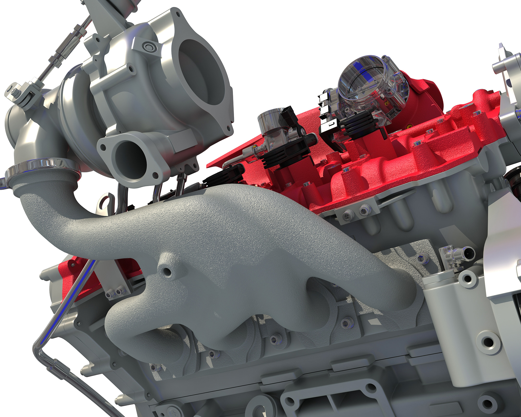 3D model twin turbocharged v8 engine - TurboSquid 1247630
