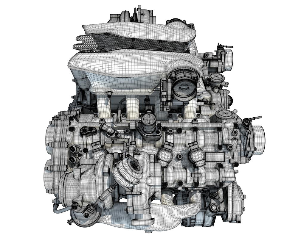 3D model twin turbocharged v8 engine - TurboSquid 1247630