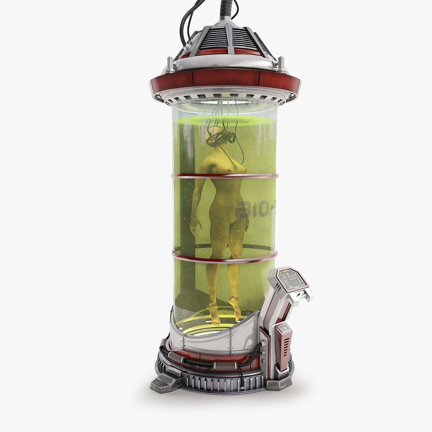 3D sci-fi tube woman - TurboSquid 1248373