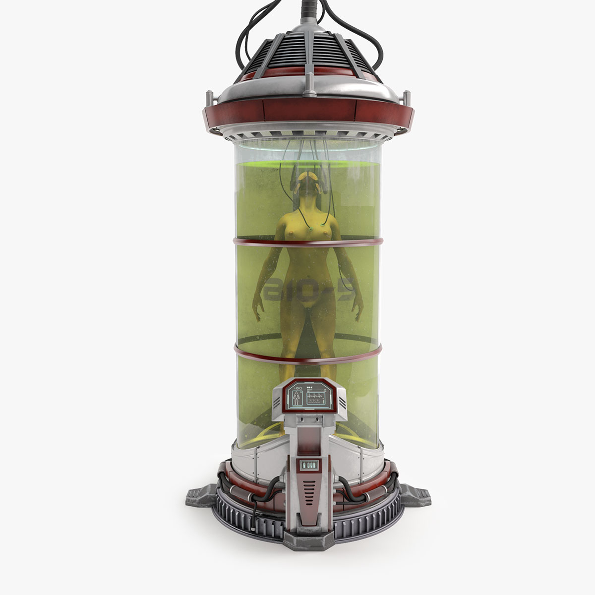 3D sci-fi tube woman - TurboSquid 1248373