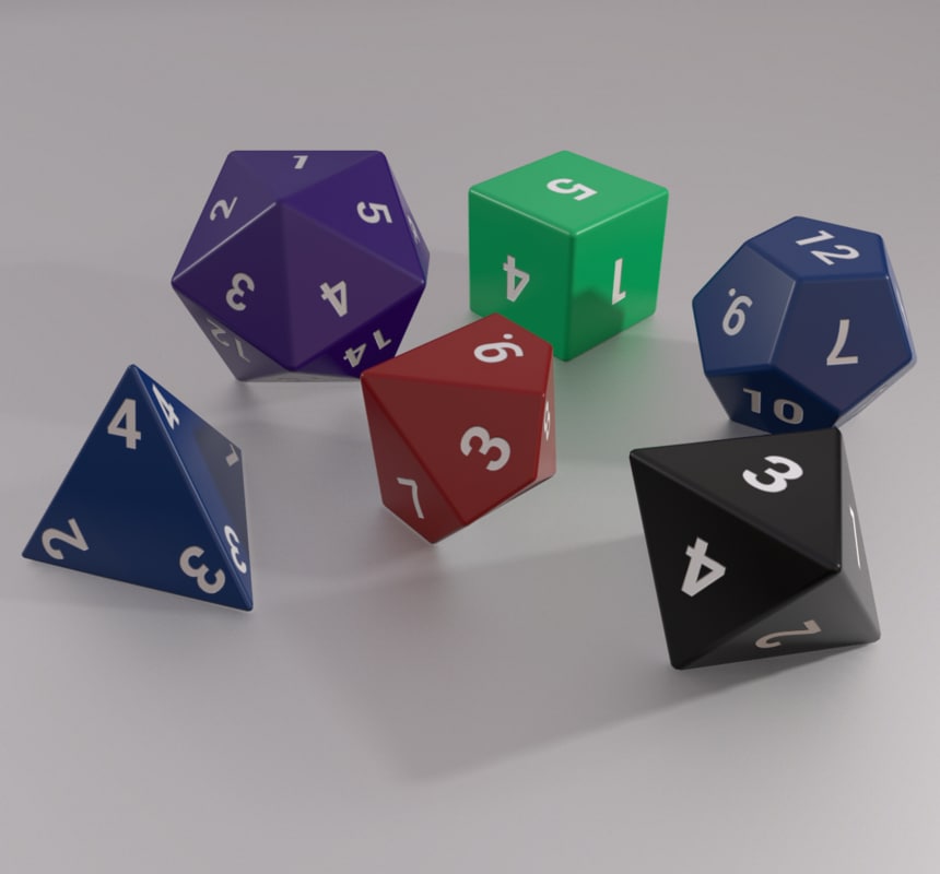 Polyhedral dice set - model - TurboSquid 1248383