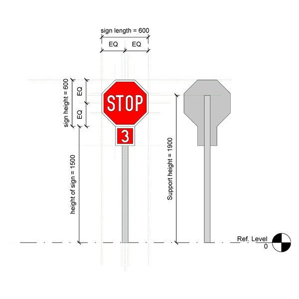 3D model traffic sign 3 way - TurboSquid 1249017