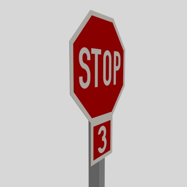 3D model traffic sign 3 way - TurboSquid 1249017